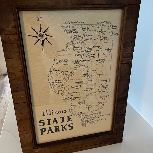 Illinois State Parks Map - Etsy