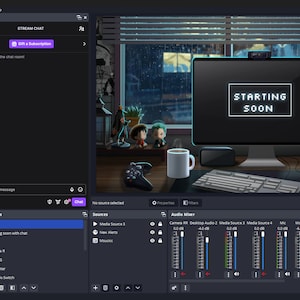 4x Animated Stream Screen for Twitch Lofi Game Room Neon Game Room Twitch Animated Screen for ...