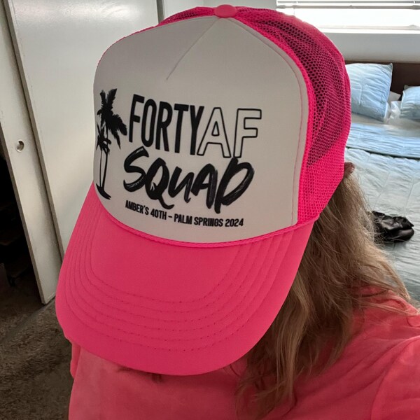 40 AF Squad Crew 40th Birthday Hats | 13 Colors | Vacation and Birthday ...
