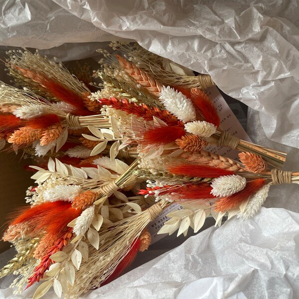 Burnt Orange Buttonhole | Orange Dried Flower Boutonniere | Autumn ...