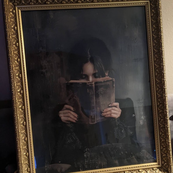 Victorian Woman Reading Bookish Wall Art Print , Dark Academia Decor ...