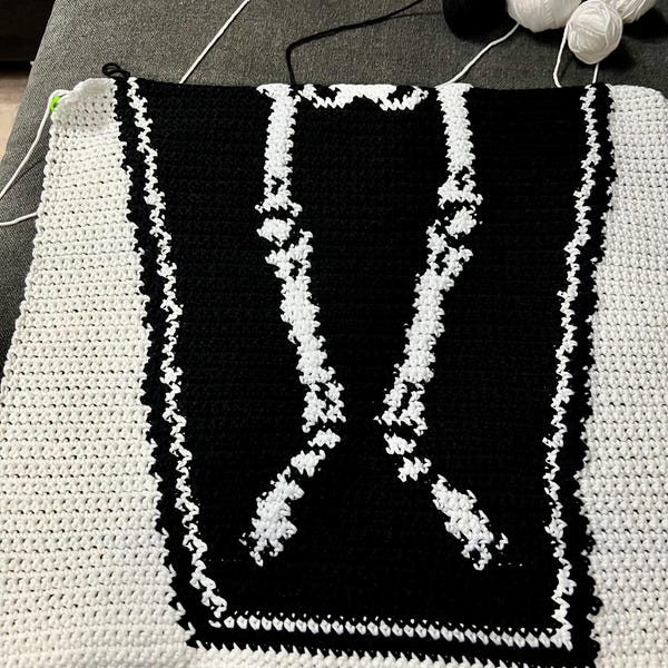 Coffin Skeleton Tapestry Crochet Pattern / Wall Hanging / Spooky Art ...