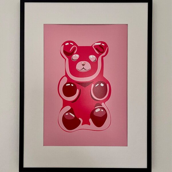 Gummy Bear Wall Art (unframed), Gummy Bear Poster, Modern Art, Pastel ...