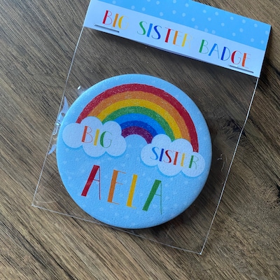 Personalised New Big Sister Badge - Etsy UK