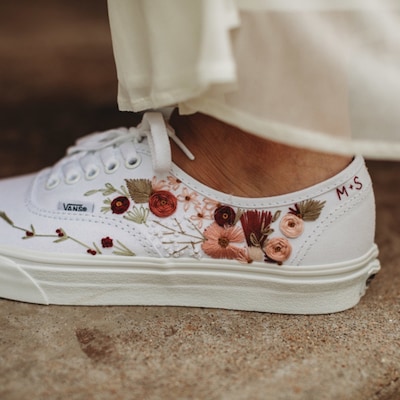 Embroidered Bridal Vans With Custom Hand Embroidery and - Etsy