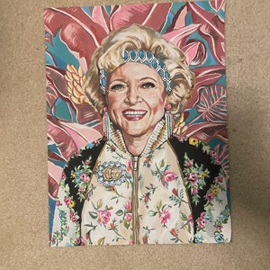 Rose Rose Nylund Acrylic Painting Betty White Art Print Golden Girls ...