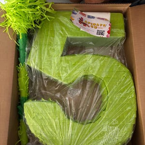 Construction Themed Number 2 Pinata, Green & Yellow Lawn and Mower ...