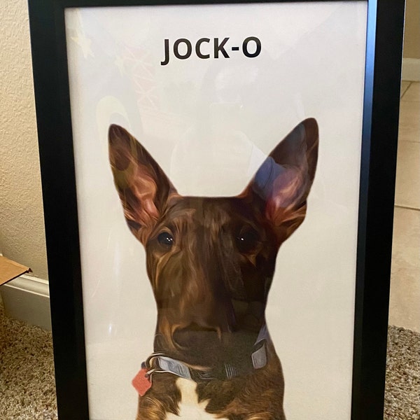 Pet Portrait Custom and Personalized. Pet Dog Wall Art DIGITAL DOWNLOAD ...