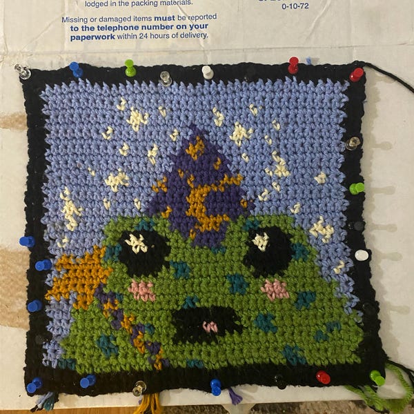 Cute Heart Butterfly Y2K Crochet Tapestry Pattern - Crocheted Gift ...