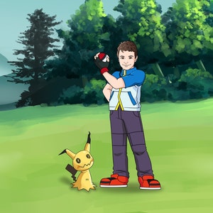 Custom POKEMON Character Portrait From Photo DIGITAL COPY Personalized ...