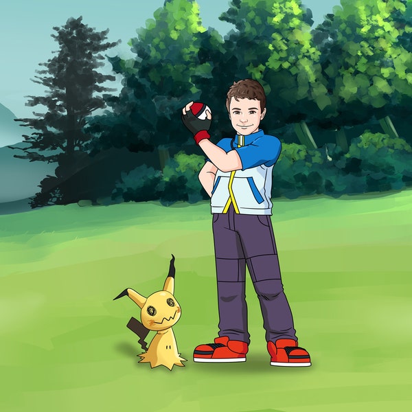Custom POKEMON Character Portrait From Photo (DIGITAL COPY ...