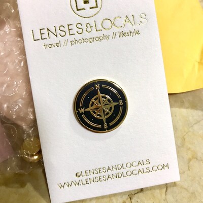 Compass Enamel Pin Black - Etsy Australia