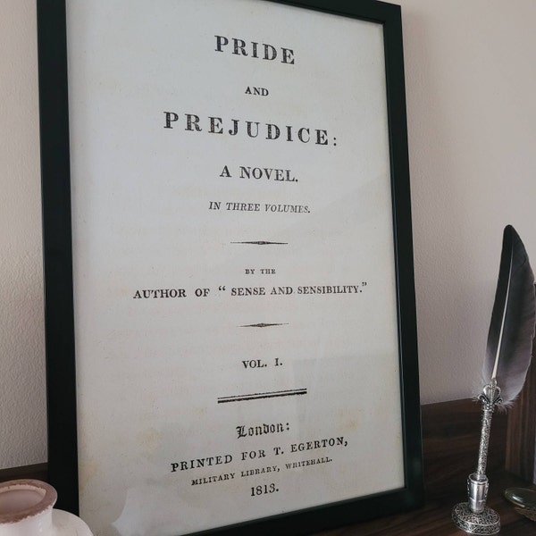 Pride and Prejudice Print | Jane Austen Poster | Literary Gift ...