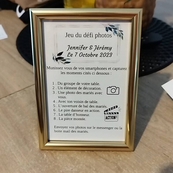 Jeu du "défi photos", personnalisable, 8 modèles au choix - Etsy France