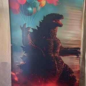 Godzilla Balloon Fiesta Digital Download - Fun Monster Art for ...