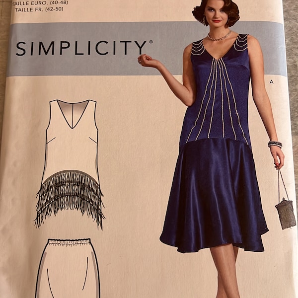 Uncut Simplicity Sewing Pattern 10550 9088 1920"s FLAPPER DRESS Misses ...