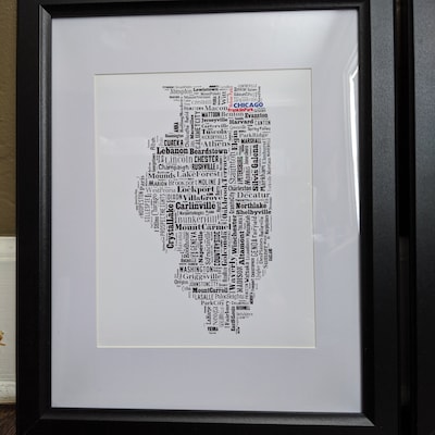 Illinois Typography Map Color Poster Print - Etsy