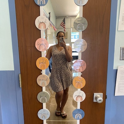 BOHO RAINBOW Affirmation Station Positive Affirmations Mirror Display ...