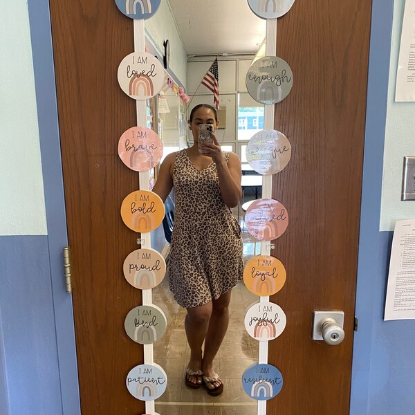 BOHO RAINBOW Affirmation Station | Positive Affirmations Mirror Display ...