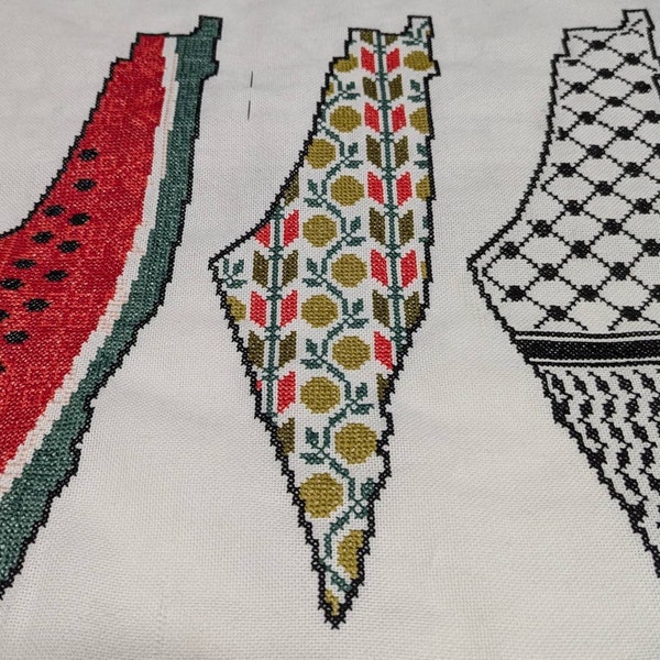 Palestine Flag Tatreez Cross Stitch Pattern, Traditional Palestinian ...