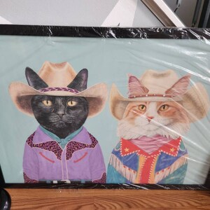 Cowboy Cats Art Print Ginger Cat Cowboys Wall Art Colorful Eclectic ...