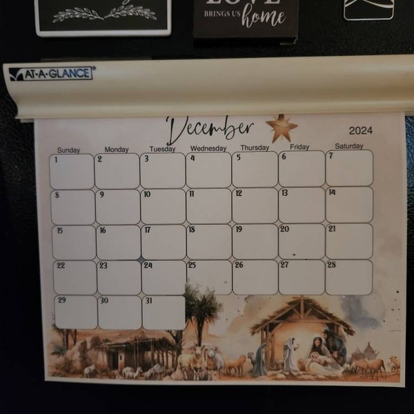 Nativity Religious Fillable Monthly Planner-christian Christmas ...