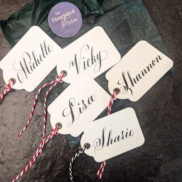 Personalized Calligraphy Gift Tags, Black and White Gift Tag, Custom ...