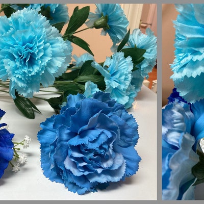 14 Gray Roses Buds, Long Stems, Bush Bouquet, Artificial Roses, Silk ...