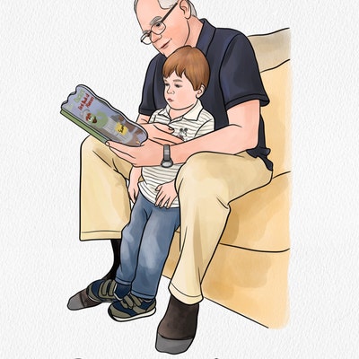 Personalized Line Art, First Dad Line Art Portrait, Custom Dad & Kid ...