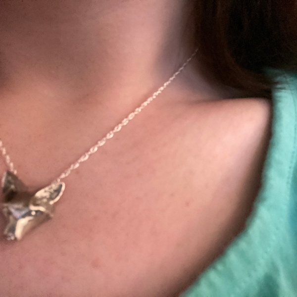 Fox Necklace Pendant Fox Charm Woodland Snow Fox on 20" Inchm Metal ...