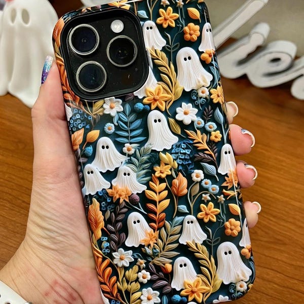 Paradise Pastures Embroidered Look Phone Case Scenic Farm Chic Faux ...