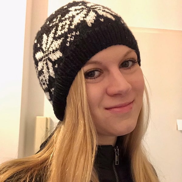 Handmade Norwegian Nordic Ski Hat. Wool Yarn. Great Winter Hat. Warm ...