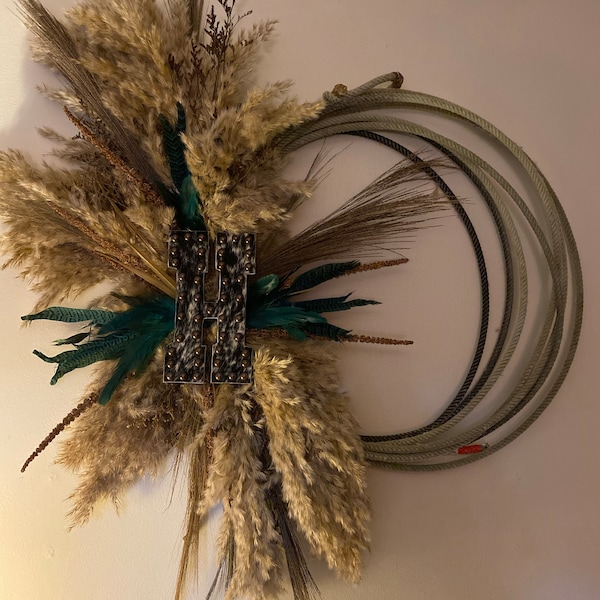 Lasso Wreath Front Door Decor Western Home Decor Rope Wreath Front Door ...