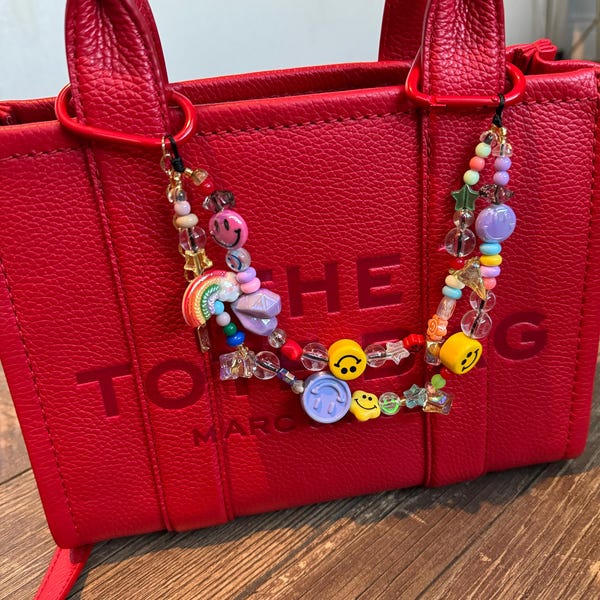 Adorable Smiling Face Bag Charm, Pink Purple Y2K Bag Charm, Double ...