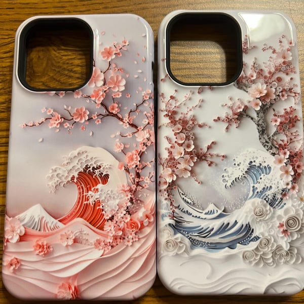 Blossoming Sakura Wave Magsafe iPhone Case - Premium Wireless Charge ...