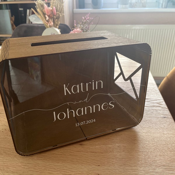 Crafted Memories, Personalized Wood and Acrylic Card Box for Your ...