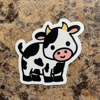Cow Sticker Cows, Cute Cow ,waterproof Sticker, Water Bottle Sticker ...