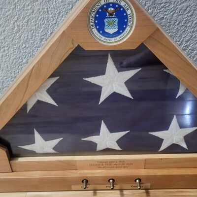 Flag Display Case With Embedded Shell Casings Maple Inlay Service ...