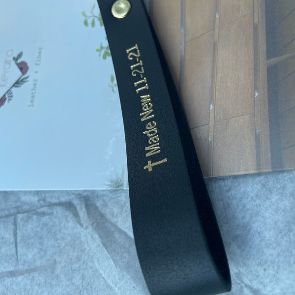 Custom Leather Keychain Wristlet Key Fob for Men Personalized Gifts for ...