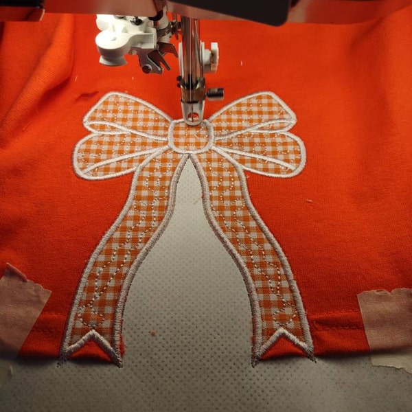 Side Bow Appliqué Sweatshirt Embroidery Design: Christmas Bow (instant ...