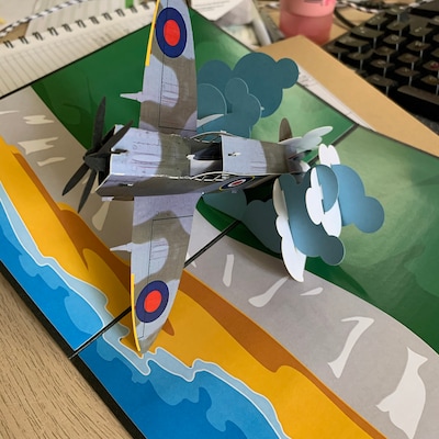 Spitfire Birthday Pop up Card RAF Gifts, Gifts for Plane Enthusiasts ...