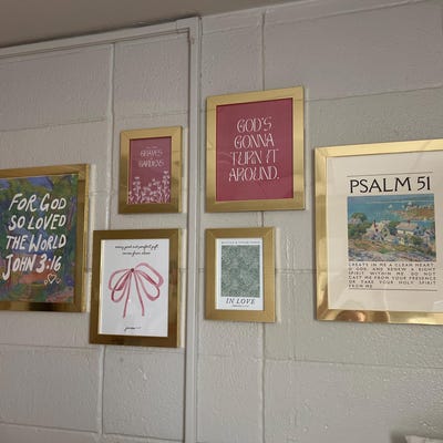 Christian Wall Art Bundle in Pink, Bible Verse Printable Posters, Cute ...