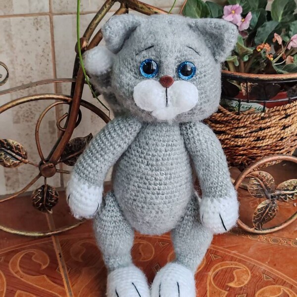 PATTERN: Tishka the Kitty Amigurumi, Crocheted Cat Pattern, Kitten Toy ...