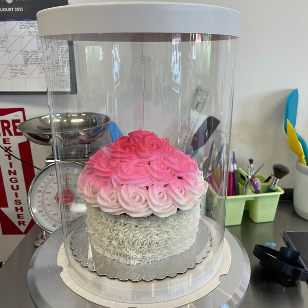 5 Sets Round Clear Cake Boxes - 8.5" D by 9" Tall - Transparent Clear ...