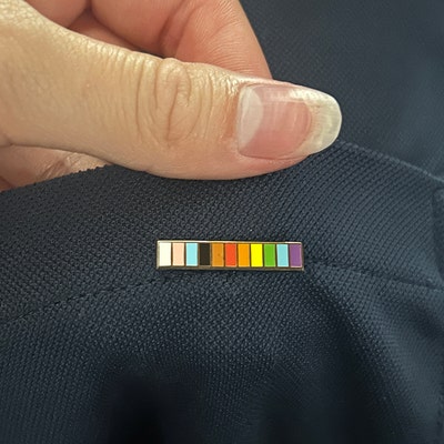 Non-binary Ribbon Pin Subtle Pride Flag Enamel LGBT LGBTQ Queer Agender ...