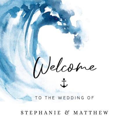 Ocean Wedding Welcome Sign Printable Nautical Wedding Welcome - Etsy
