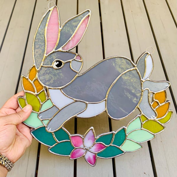 Pattern- Spring Rabbit Suncatcher - Etsy