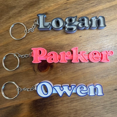 Personalized Custom Name Tag, Keychain, Keyring, Zipper Pull, Luggage ...