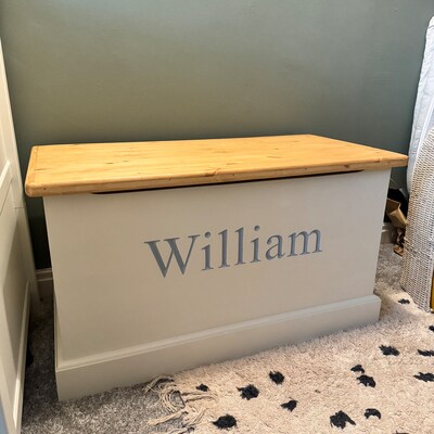 Handmade, Personalised Solid Wood Toy Box With Soft Closing Lid - Etsy UK