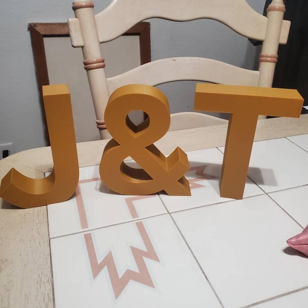 Wedding Initials Sign: Customizable Bride & Groom Letters, Decorations ...